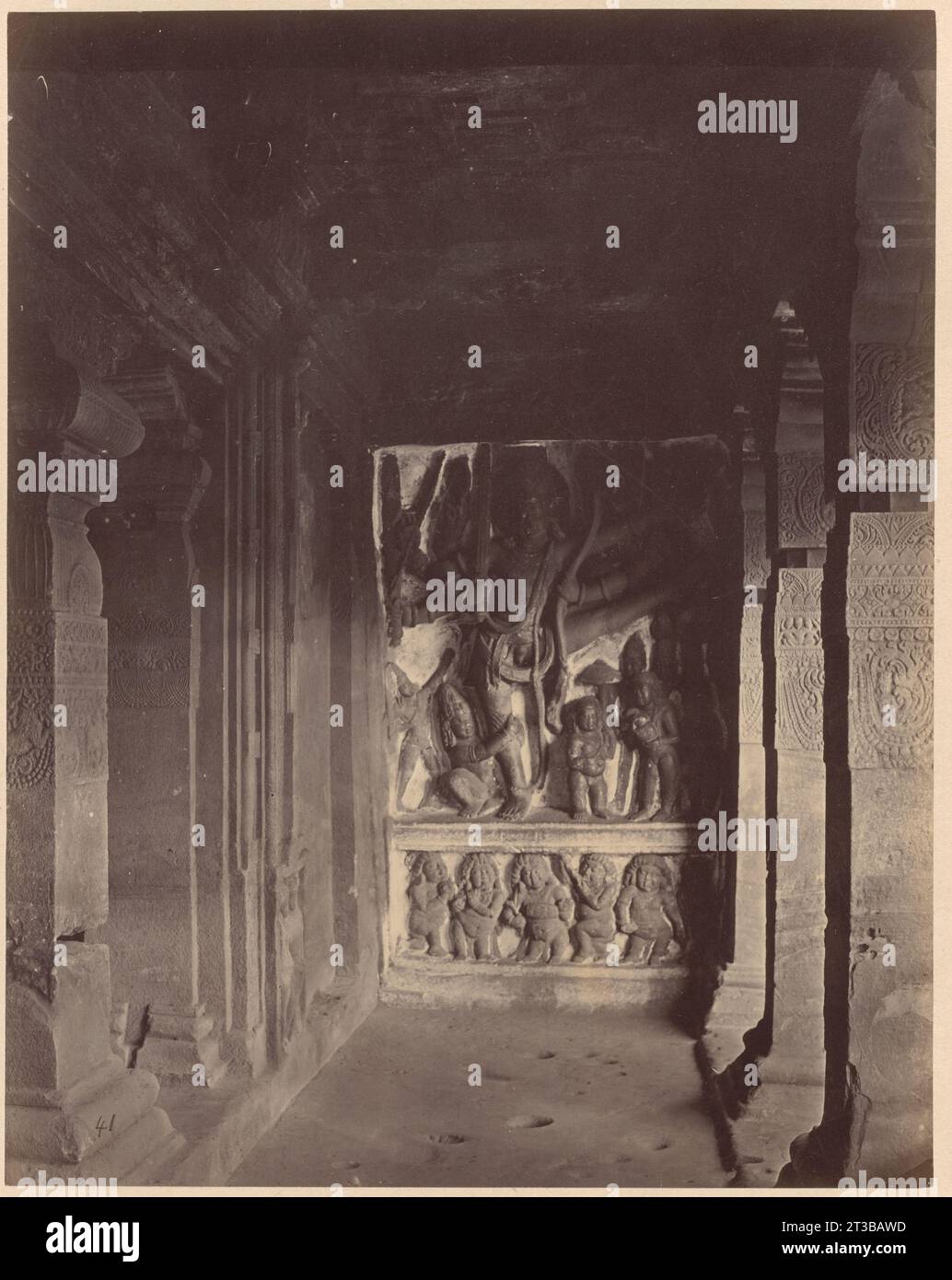 Sculpture of Vishnu as Trivikrama in the north verandah of Cave II ...