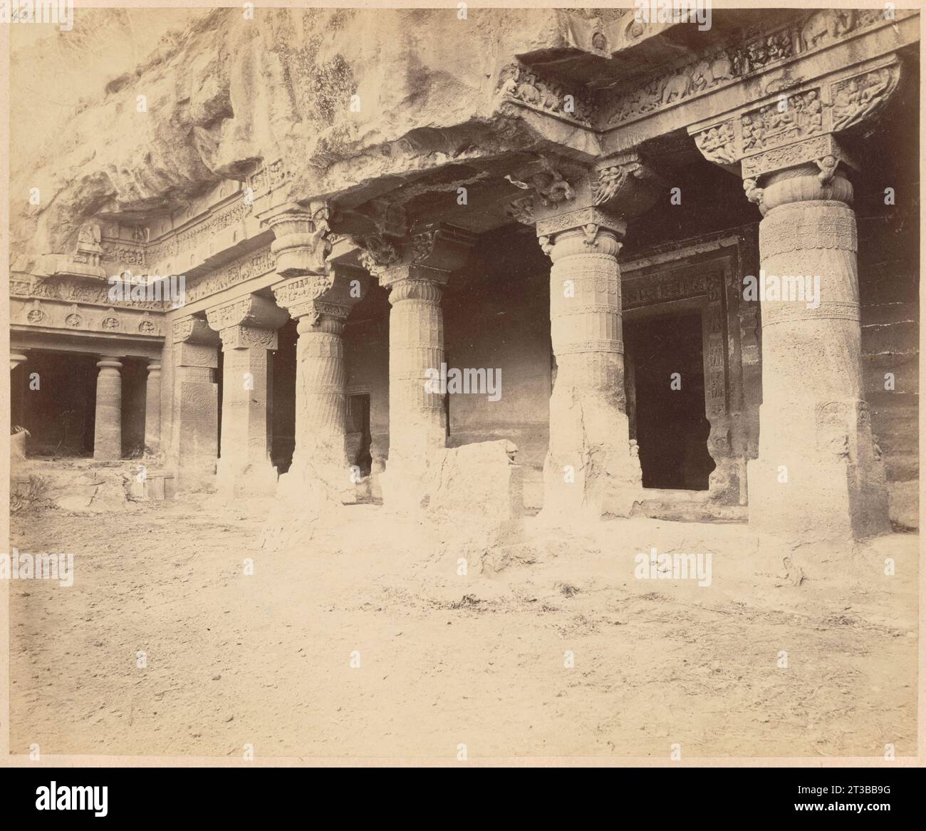 General view from the right of porch and entrance to Buddhist Vihara ...