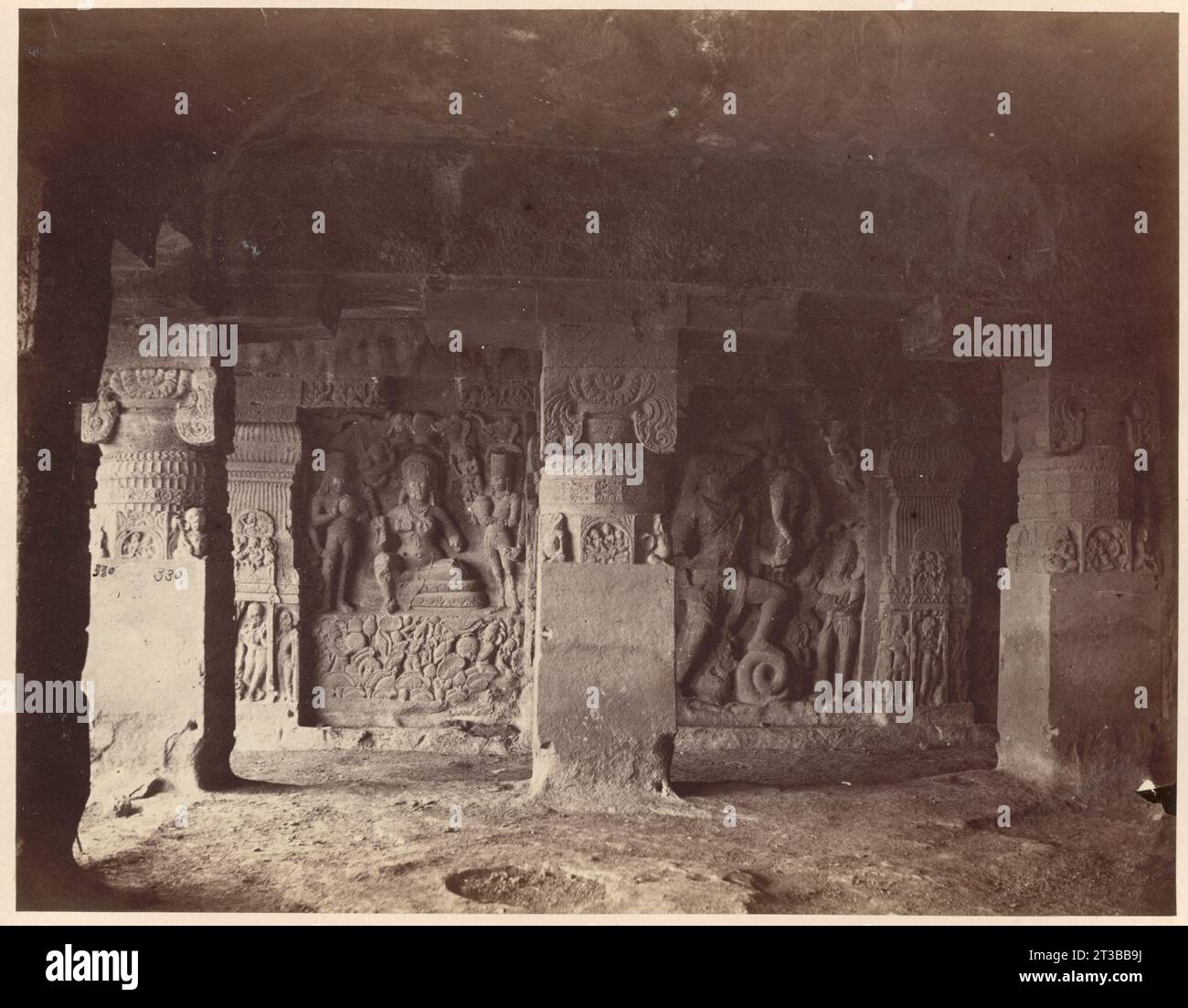 View of sculpted panels, Cave 14, Ellora Caves, India Stock Photo - Alamy