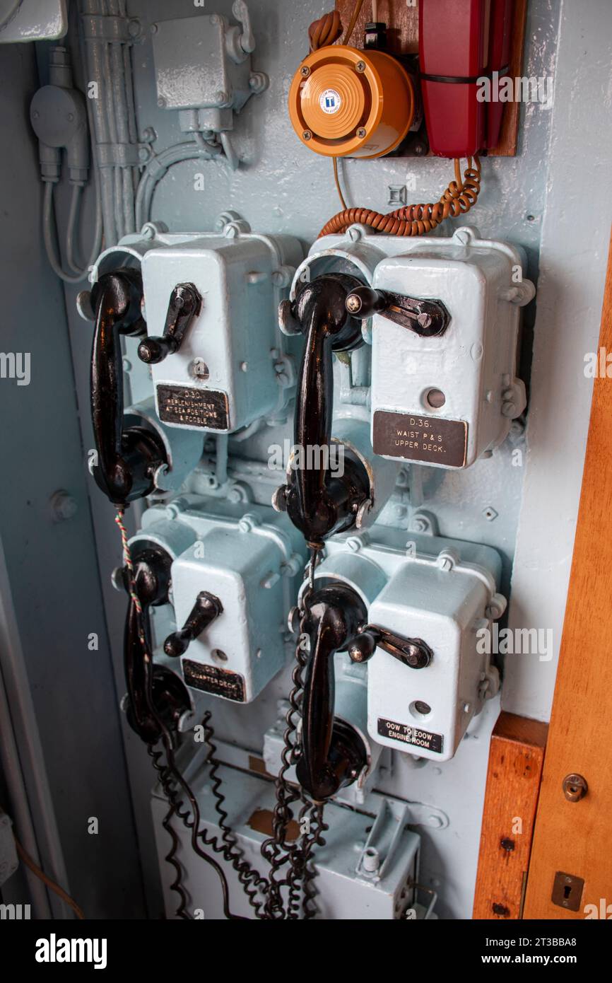 Bridge telephone system on the Royal Yacht Britannia Stock Photo - Alamy