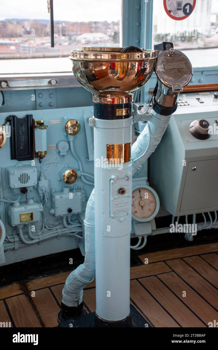 Compass binnacle on the bridge of the Royal Yacht Britannia Stock Photo - Alamy