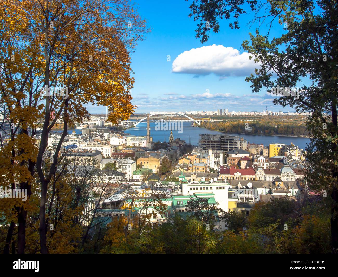 Downtown of Kyiv, Ukraine in autumn. Views of historic architecture and ...