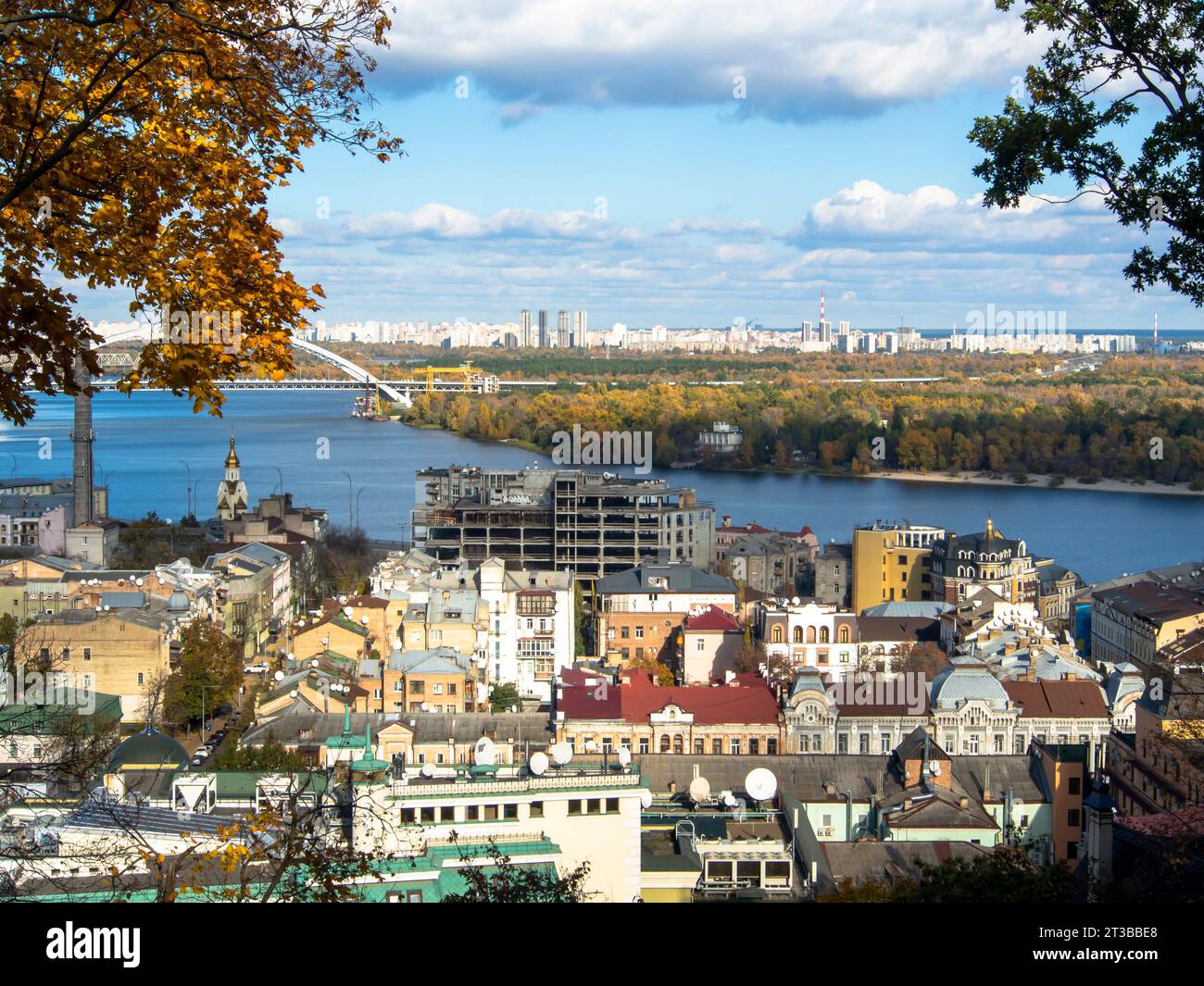 Downtown of Kyiv, Ukraine in autumn. Views of historic architecture and ...