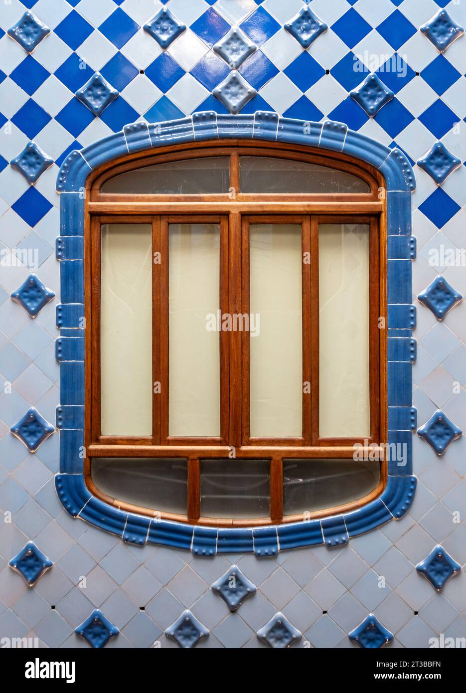 Atrium window, Casa Batllo by Antoni Gaudi, Barcelona, Spain Stock ...