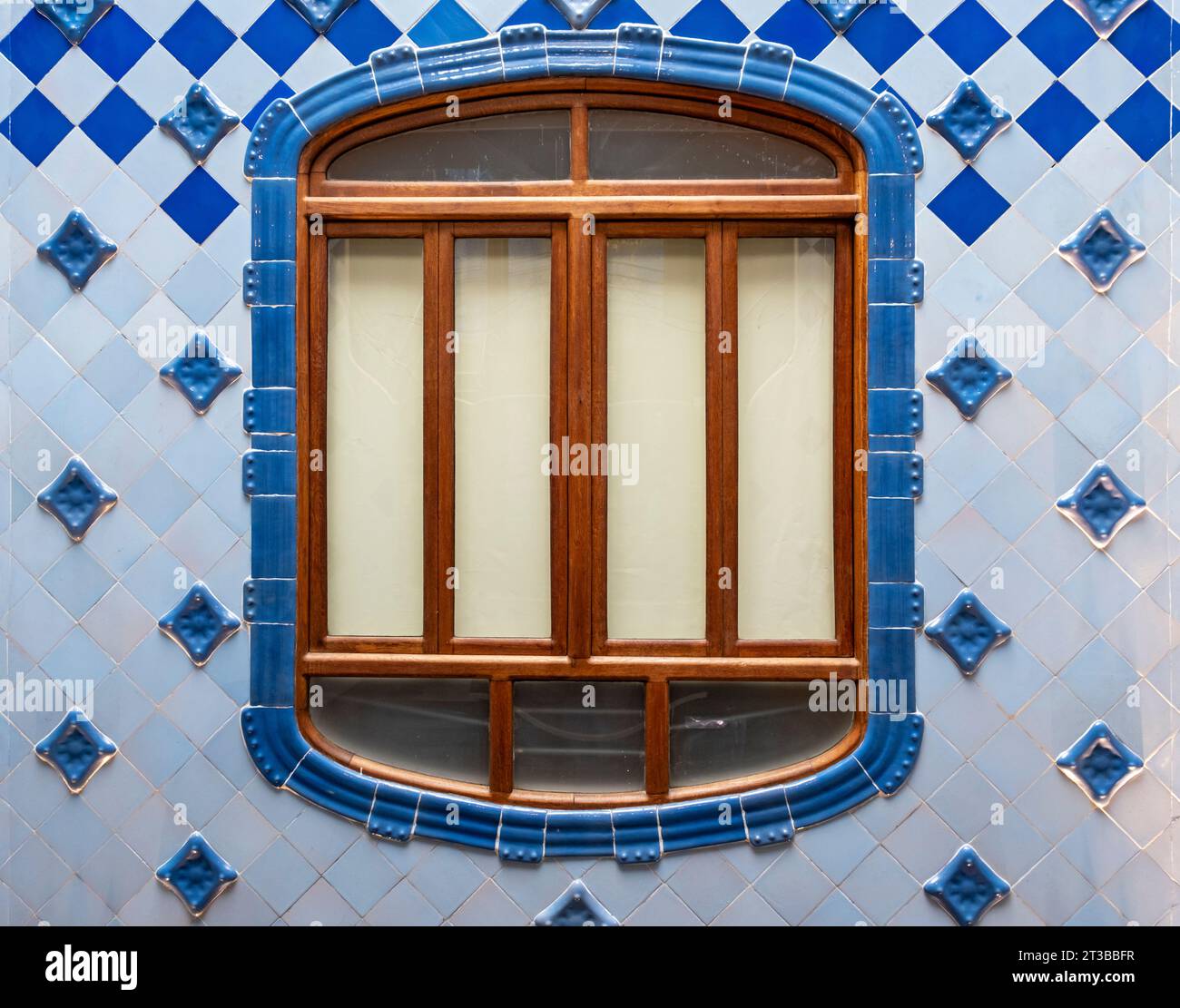 Atrium window, Casa Batllo by Antoni Gaudi, Barcelona, Spain Stock ...