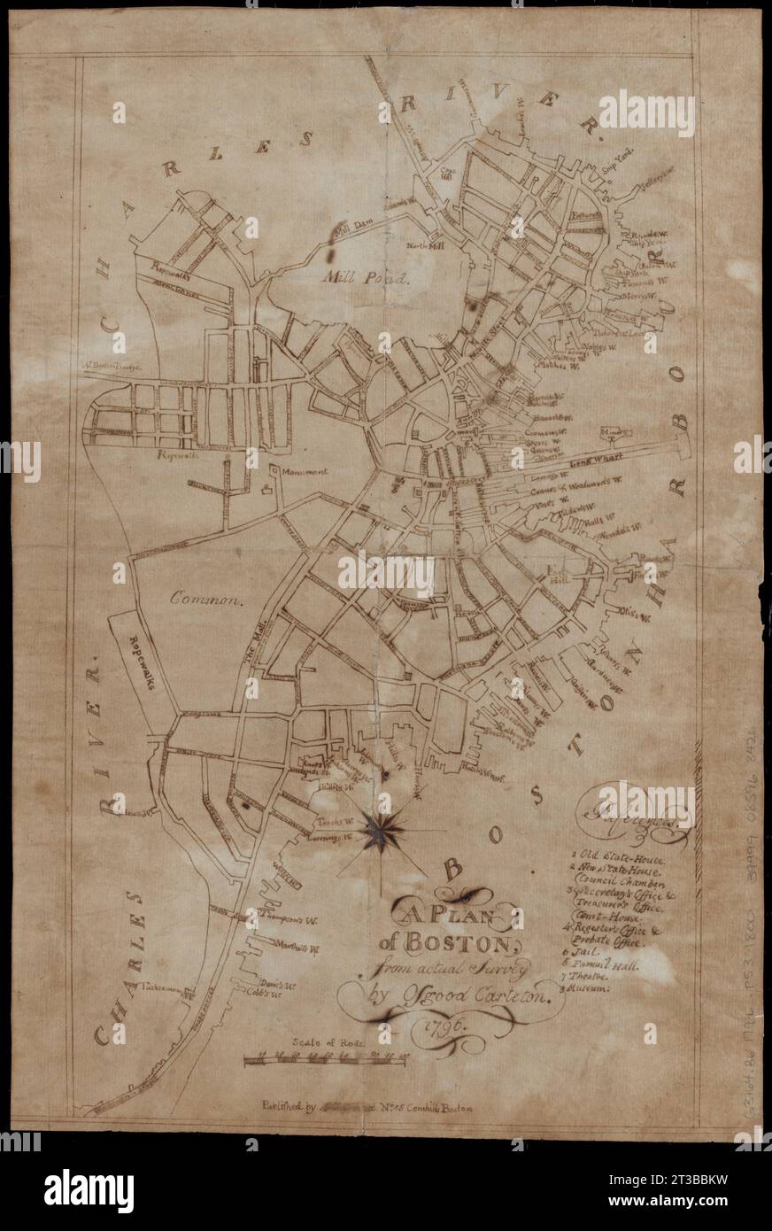 A plan of Boston, from actual survey by Osgood Carleton Stock Photo - Alamy