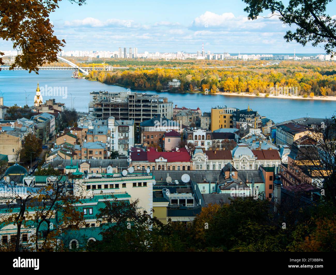 Downtown of Kyiv, Ukraine in autumn. Views of historic architecture and ...