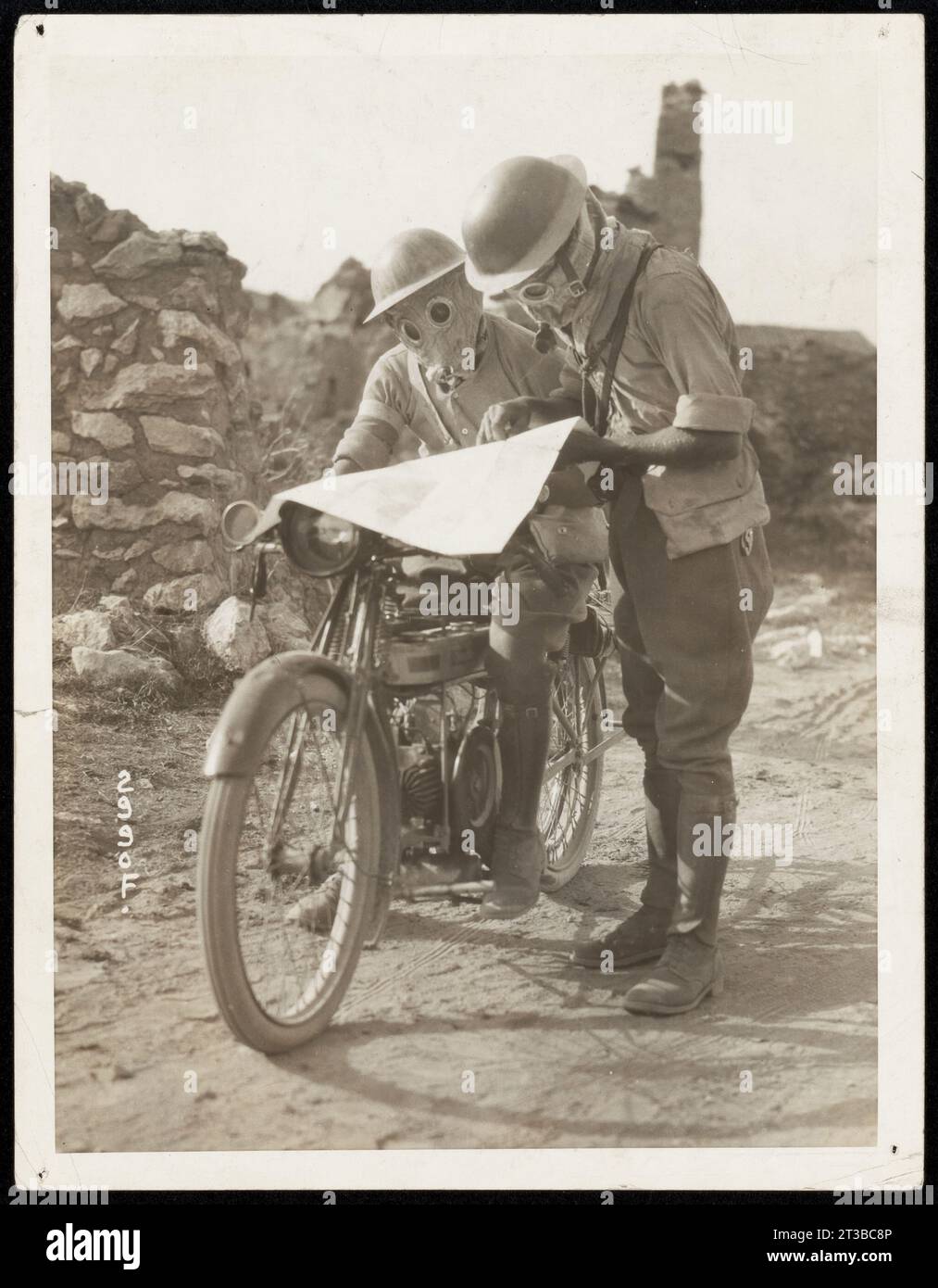 Man or Beast? Masked Dispatch Riders Pick a Safe Road. Masked dispatch ...