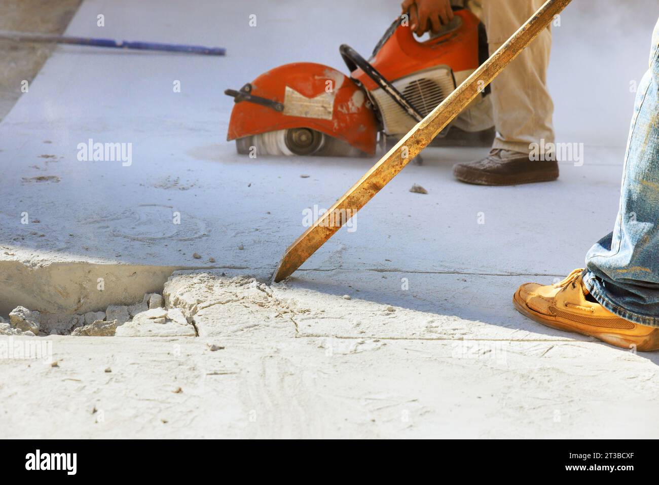 Concrete sidewalk demolition necessitates pavement repair restoration ...