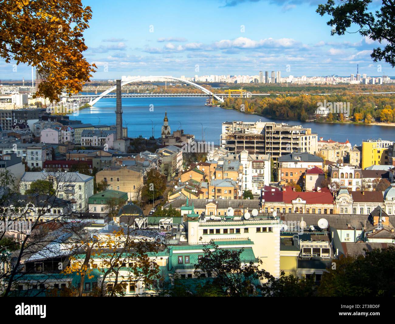Downtown of Kyiv, Ukraine in autumn. Views of historic architecture and ...
