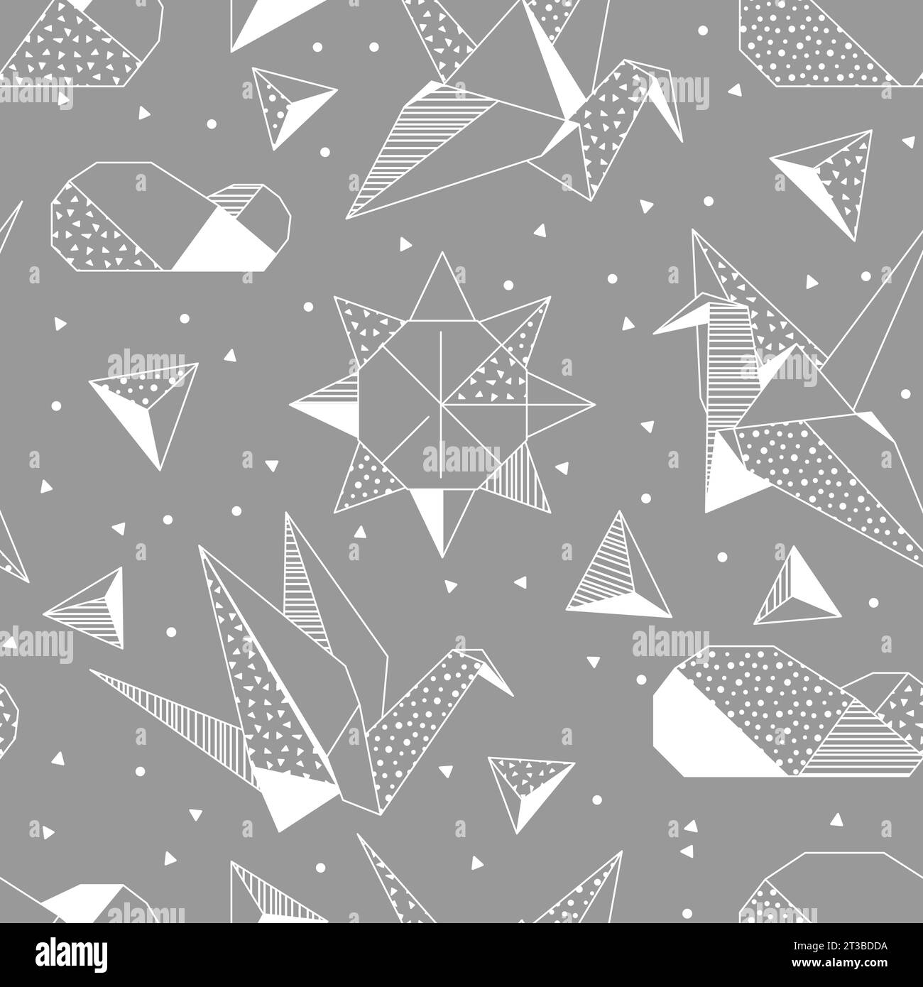 Pattern with origami figures. Abstract geometric background Stock ...