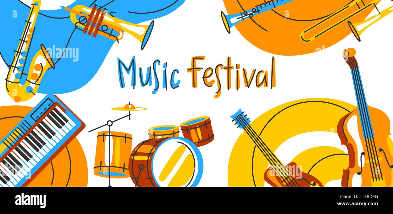 Poster with musical instruments. Jazz, blues and classical music Stock ...