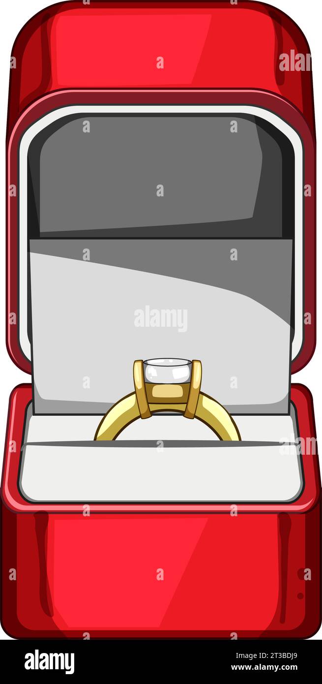 beautiful proposal ring box cartoon vector illustration Stock Vector ...
