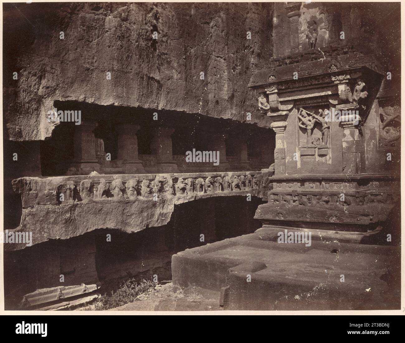 View of the Lankeshvara Shrine, Kailasa temple, Cave 16, Ellora Caves ...
