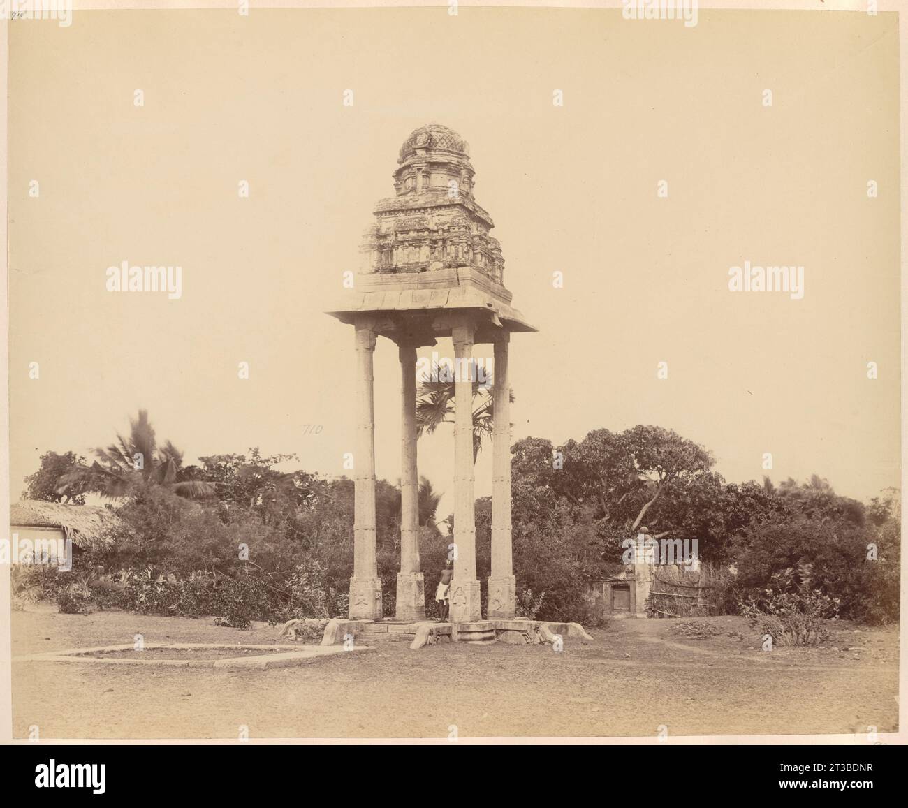 Seven Pagodas. The four-pillared mandapa near what is called the Modern ...