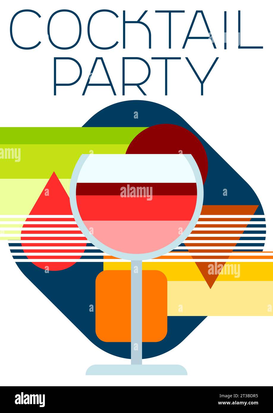 Cocktail party invitation. Abstract background with stylized drink ...