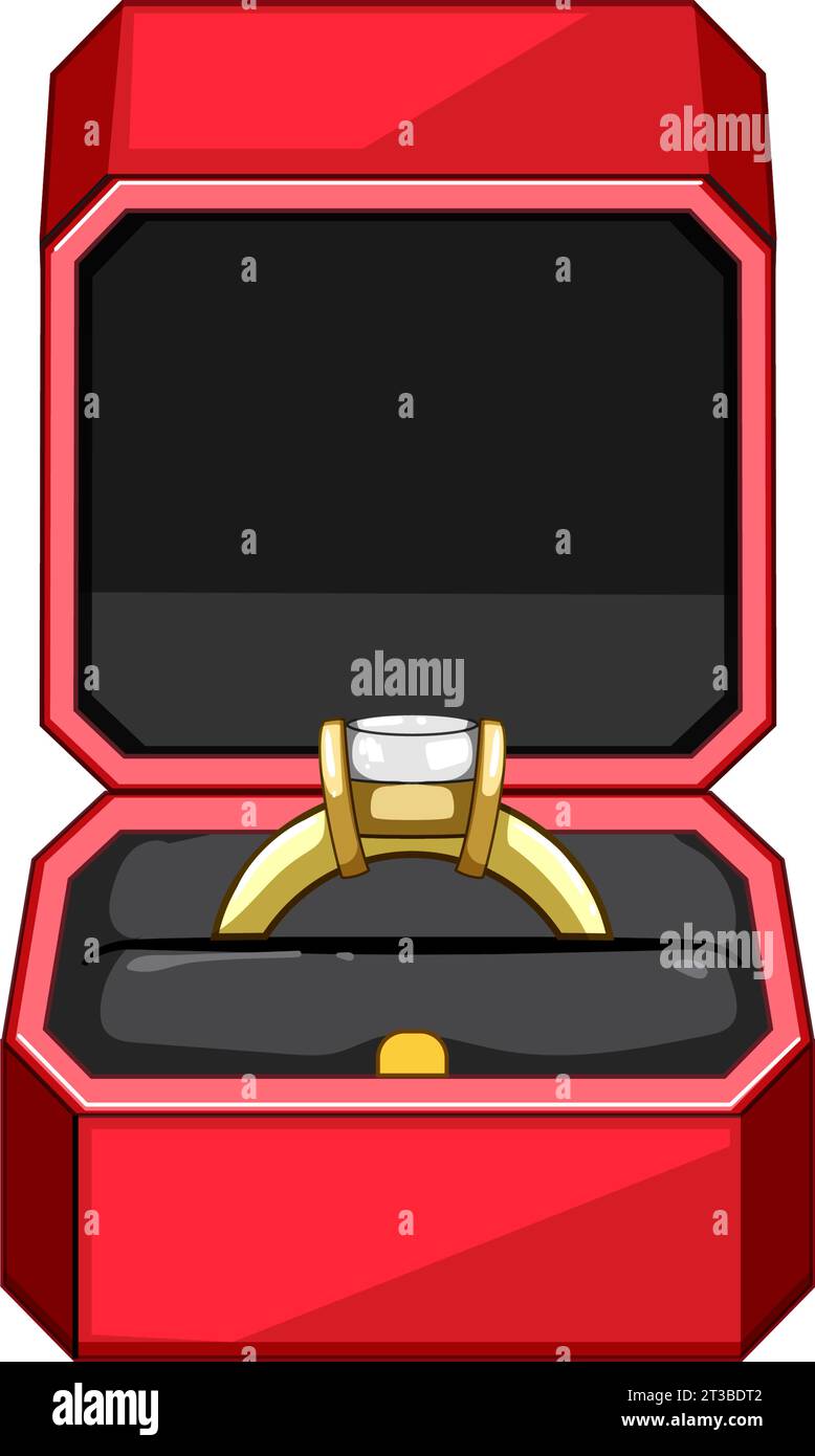 romance proposal ring box cartoon vector illustration Stock Vector ...