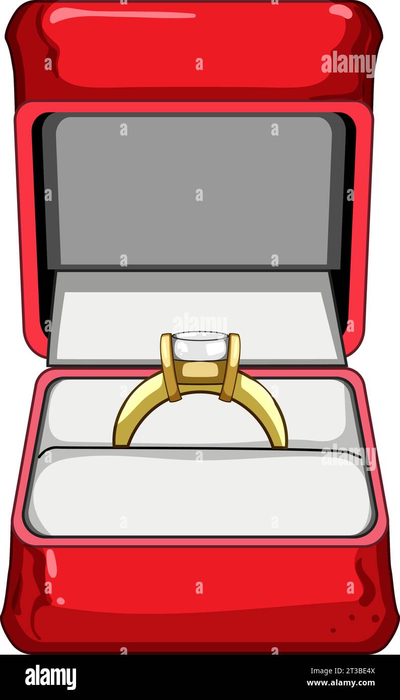 jewelry proposal ring box cartoon vector illustration Stock Vector ...