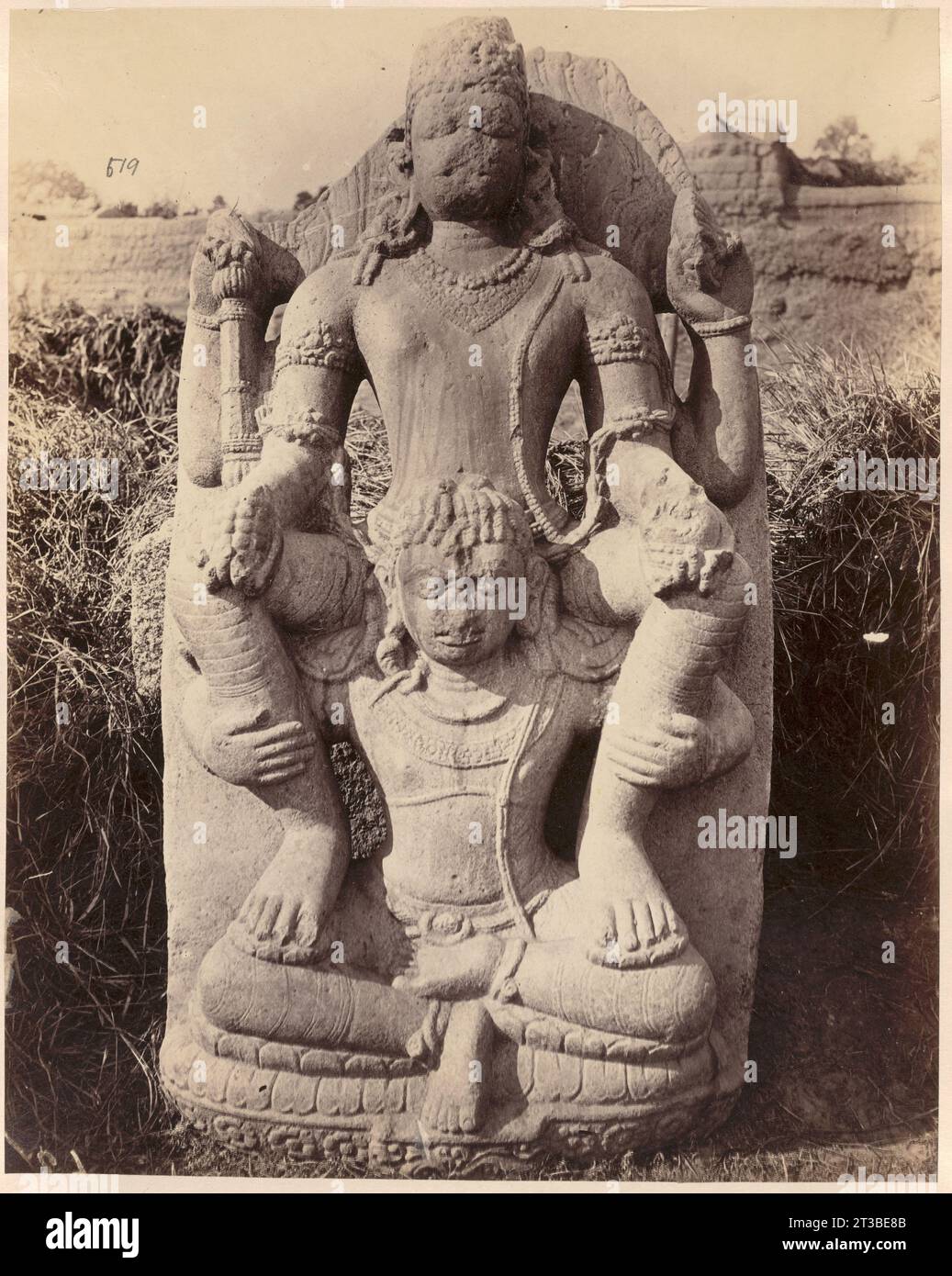 Sculptured image of Vishnu on Garuda at Kispa Stock Photo - Alamy