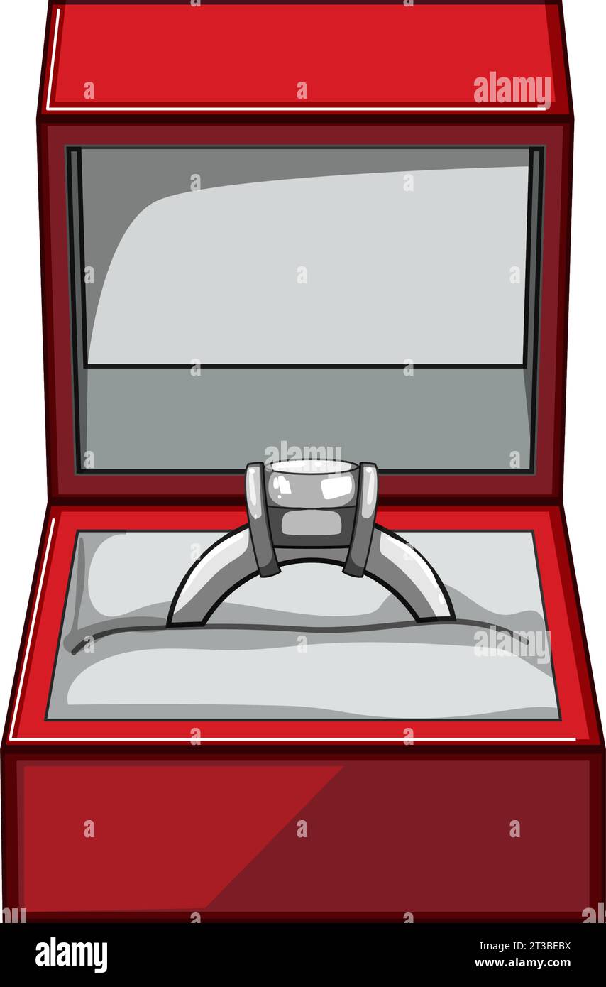 diamond proposal ring box cartoon vector illustration Stock Vector ...