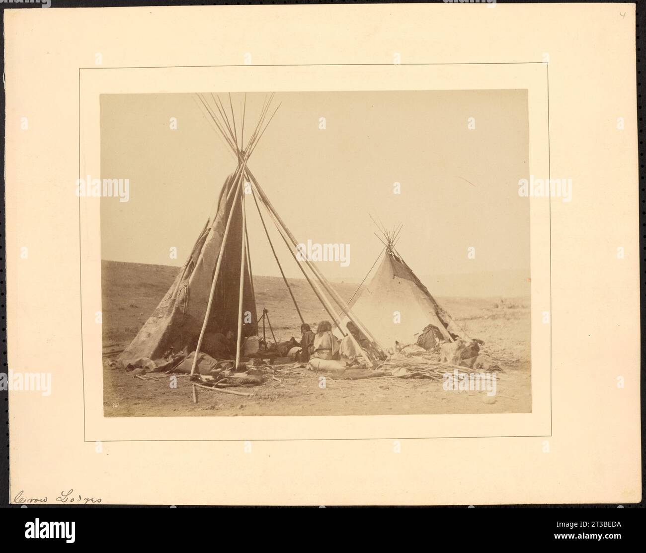 Inside view of a skin lodge Stock Photo - Alamy