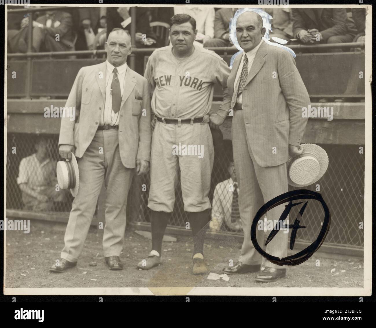 Tom Sharkey, Babe Ruth, Jim Jeffries Stock Photo - Alamy