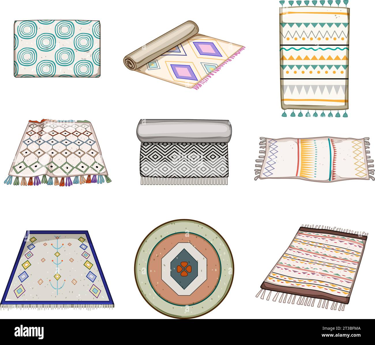 boho rug set cartoon vector illustration Stock Vector Image & Art - Alamy