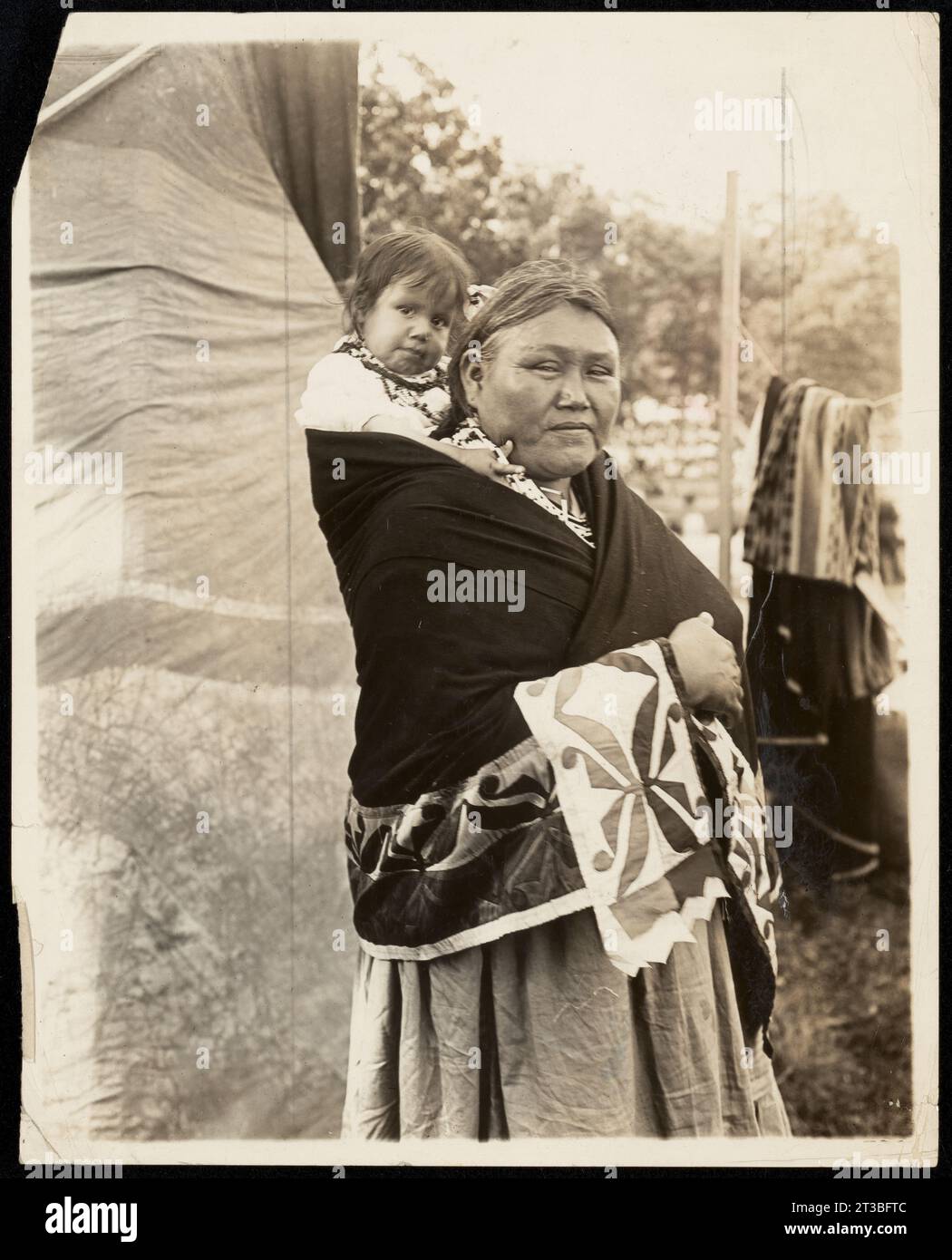 Ponca squaw ('Waving Grass') and papoose. Two of the 300 Indians with ...