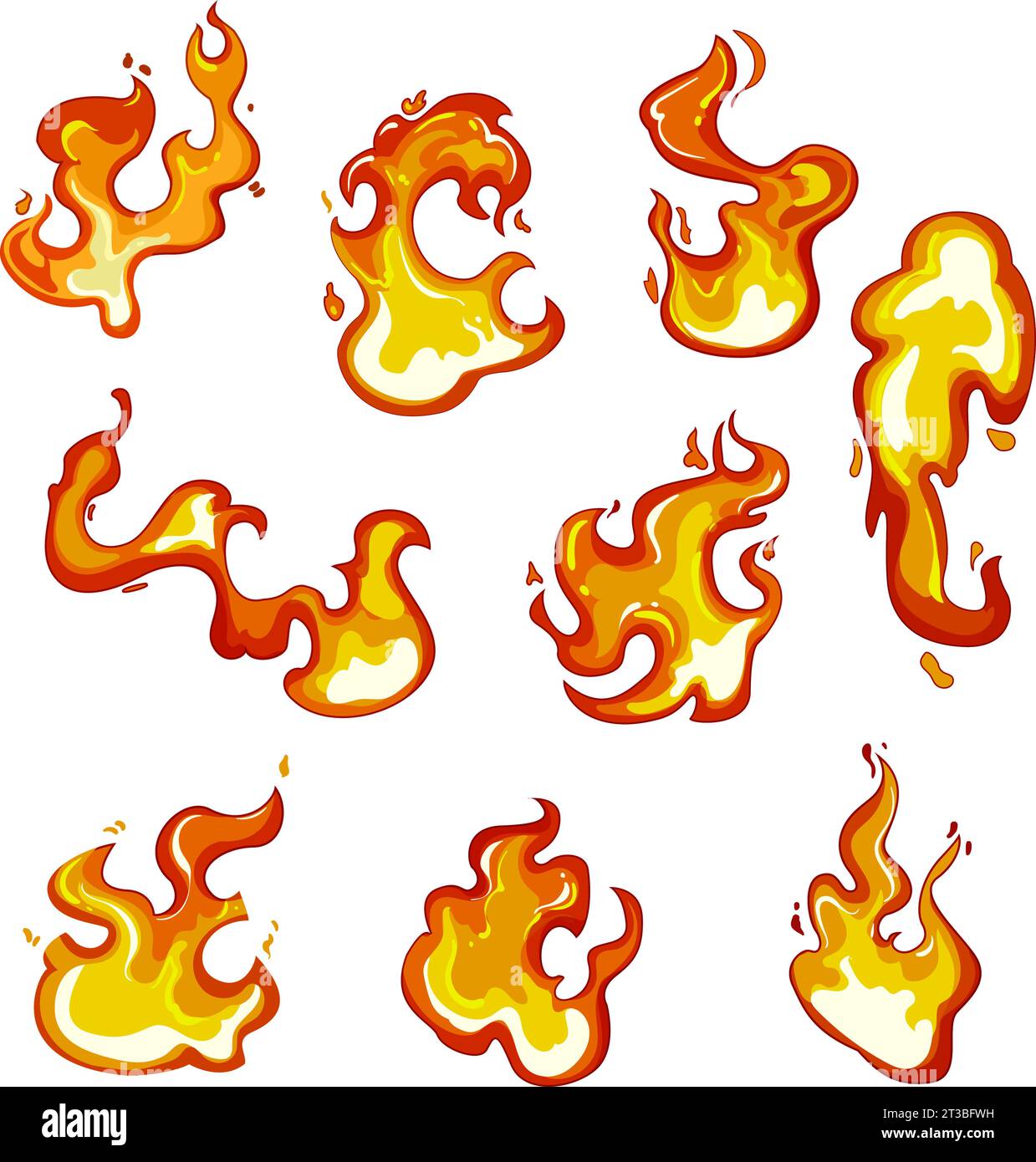 flame set cartoon vector illustration Stock Vector Image & Art - Alamy