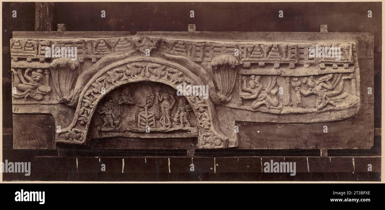 Cast of frieze from Ananta Gumpha, Udayagiri Caves, Bhubaneswar, India ...