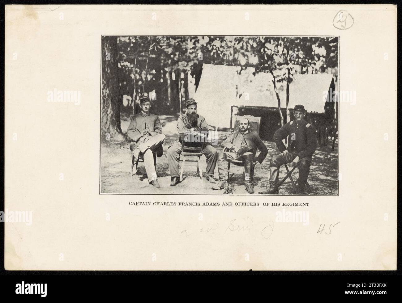 Captain Charles Francis Adams and Officers of His Regiment Stock Photo ...