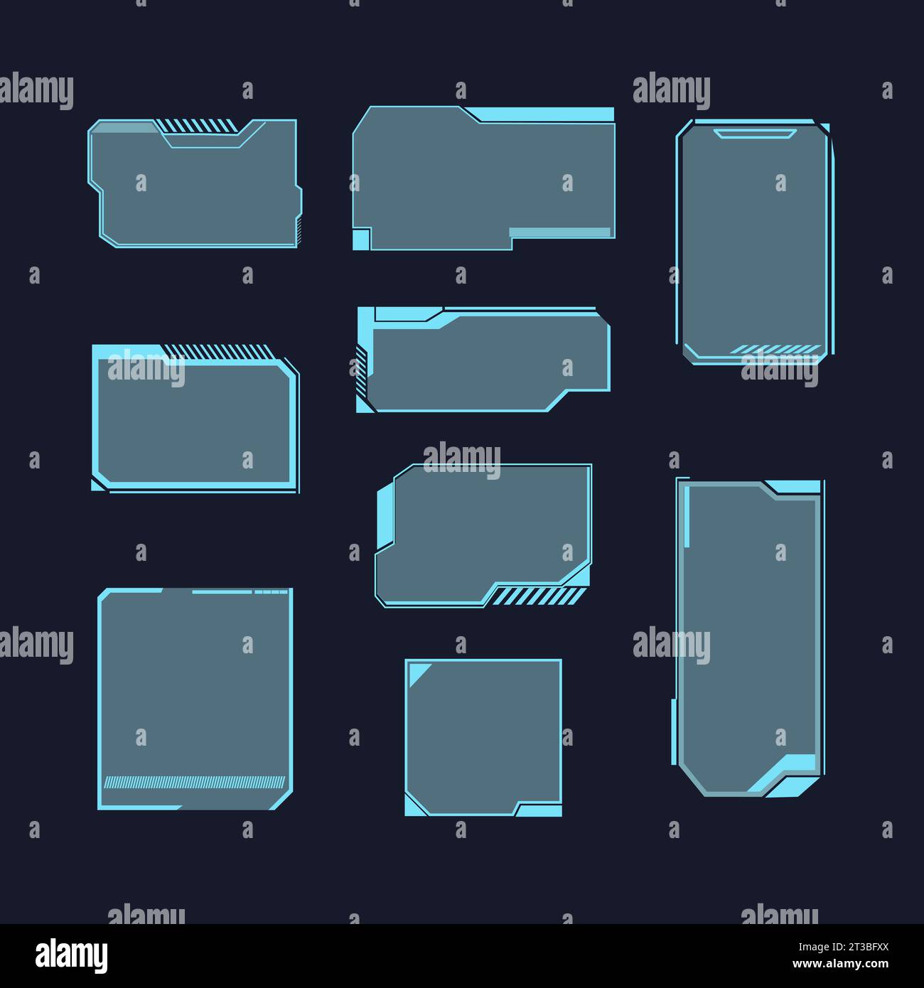 hud frame set cartoon vector illustration Stock Vector Image & Art - Alamy