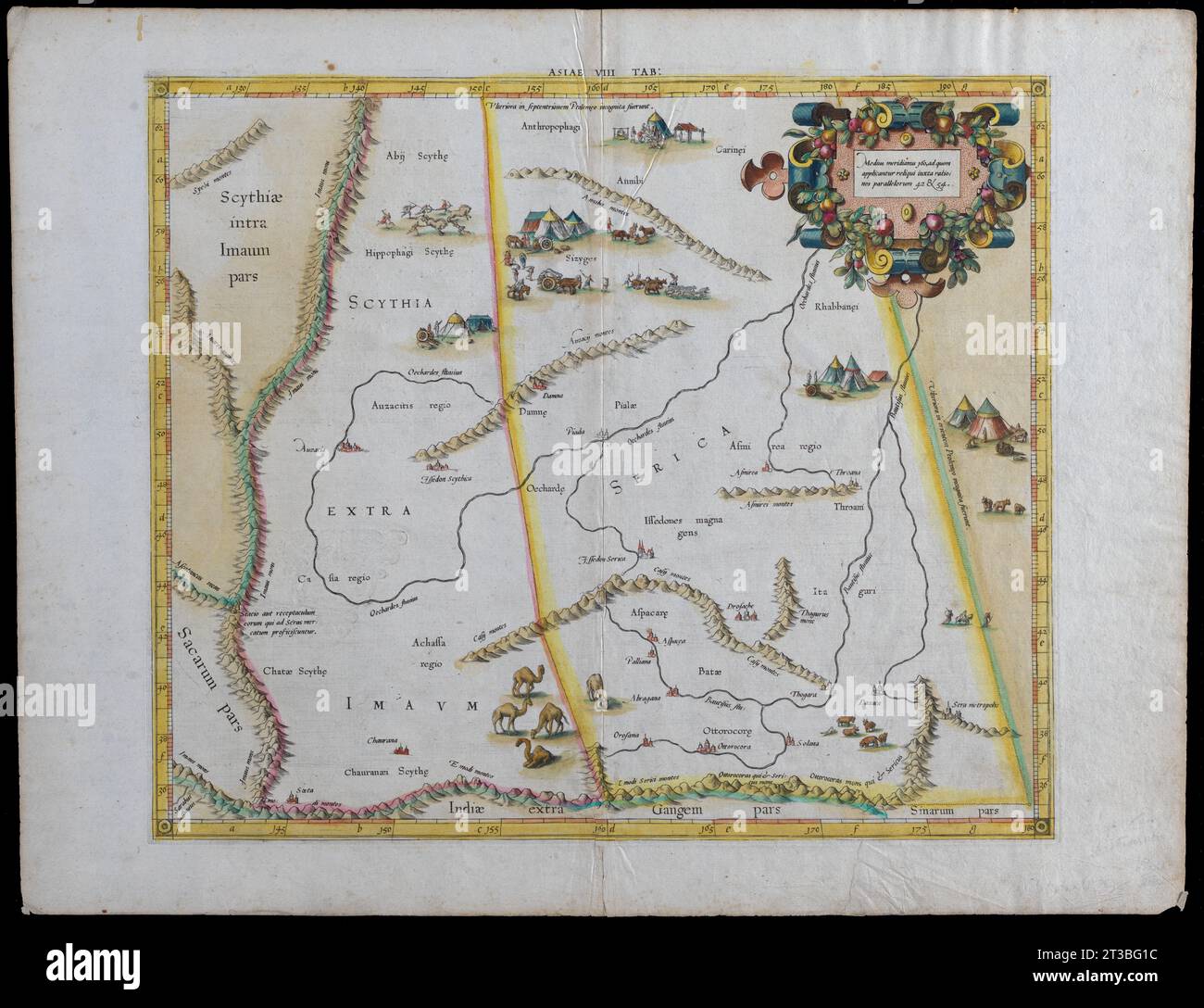 Illustrated map of Scythia, Extra, Serica, and Imaum Stock Photo - Alamy