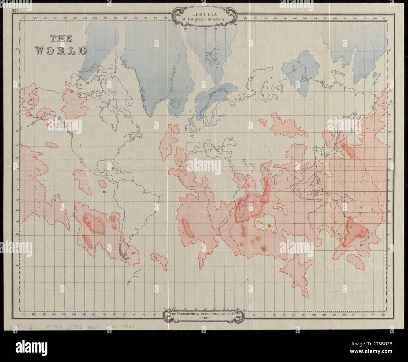 Lemuria at its greatest extent ; Lemuria at a later period Stock Photo ...