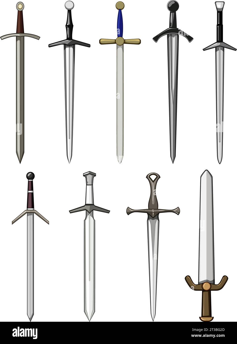 medieval sword set cartoon vector illustration Stock Vector Image & Art ...
