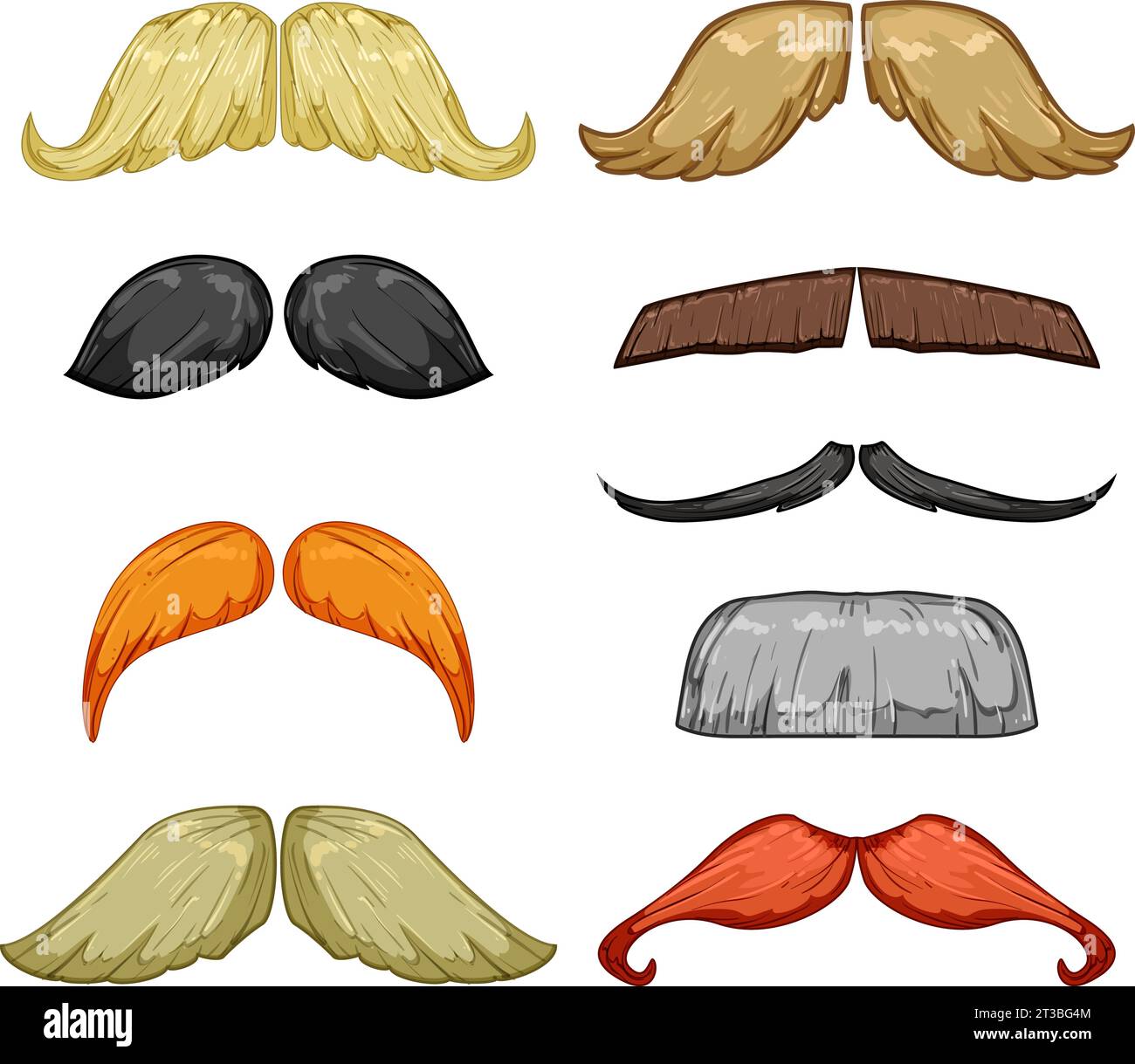 moustaches set cartoon vector illustration Stock Vector Image & Art - Alamy