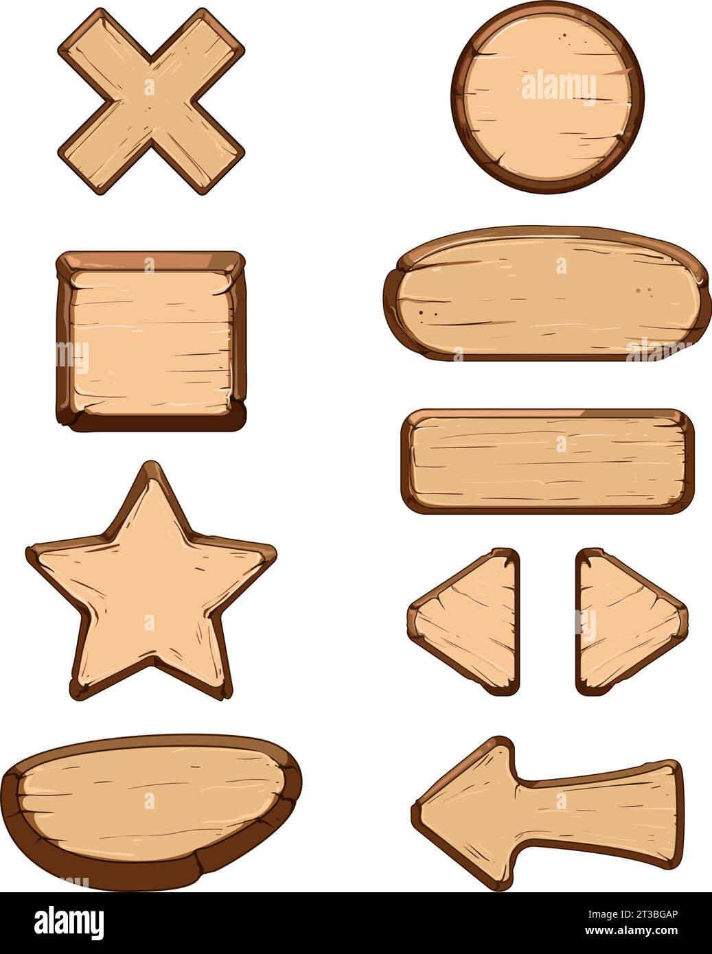 wooden button set cartoon vector illustration Stock Vector Image & Art ...
