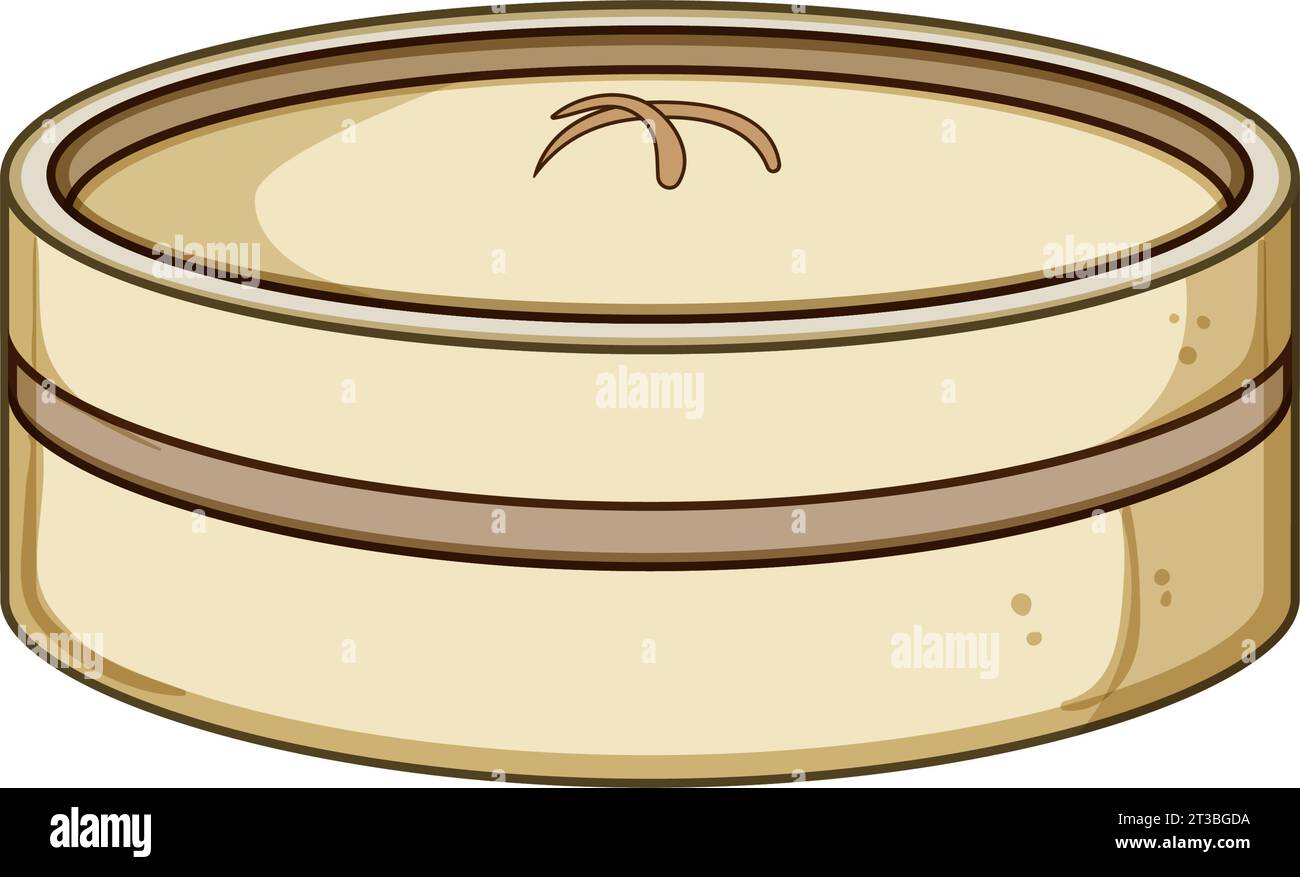 container bamboo steamer cartoon vector illustration Stock Vector Image ...