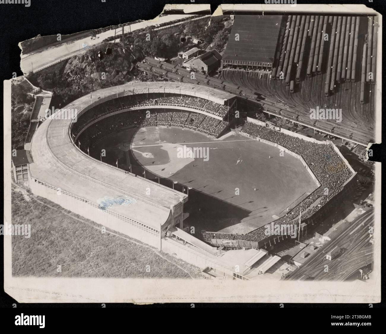 Airplane views of the first game of the world series - Yankees vs ...