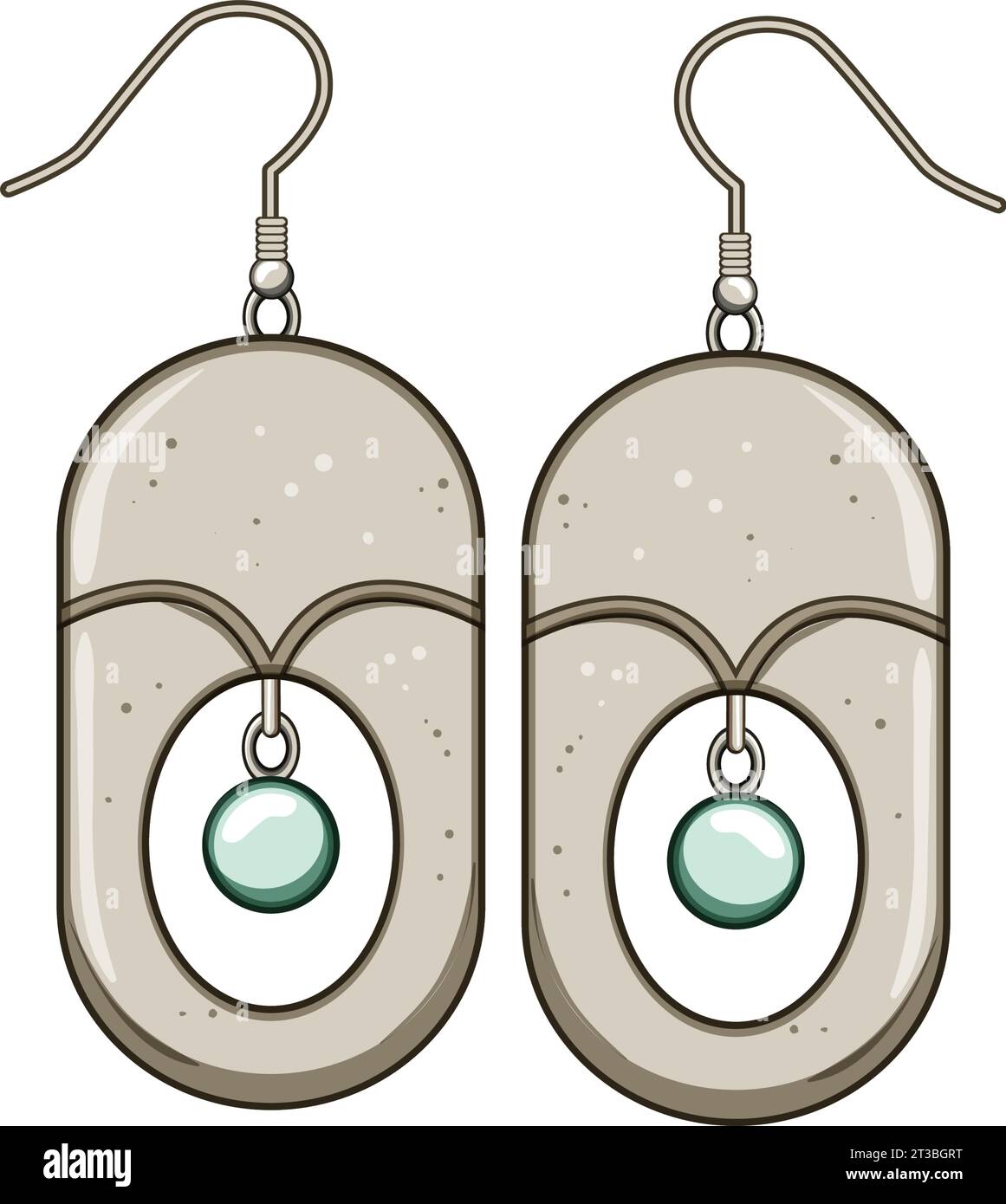 fashion boho earrings cartoon vector illustration Stock Vector Image ...