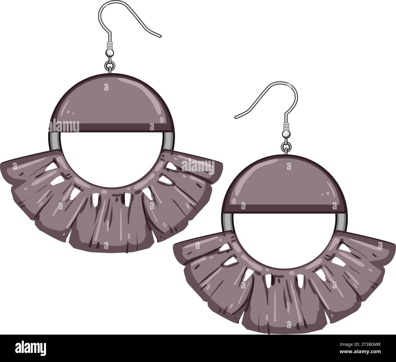 female boho earrings cartoon vector illustration Stock Vector Image ...