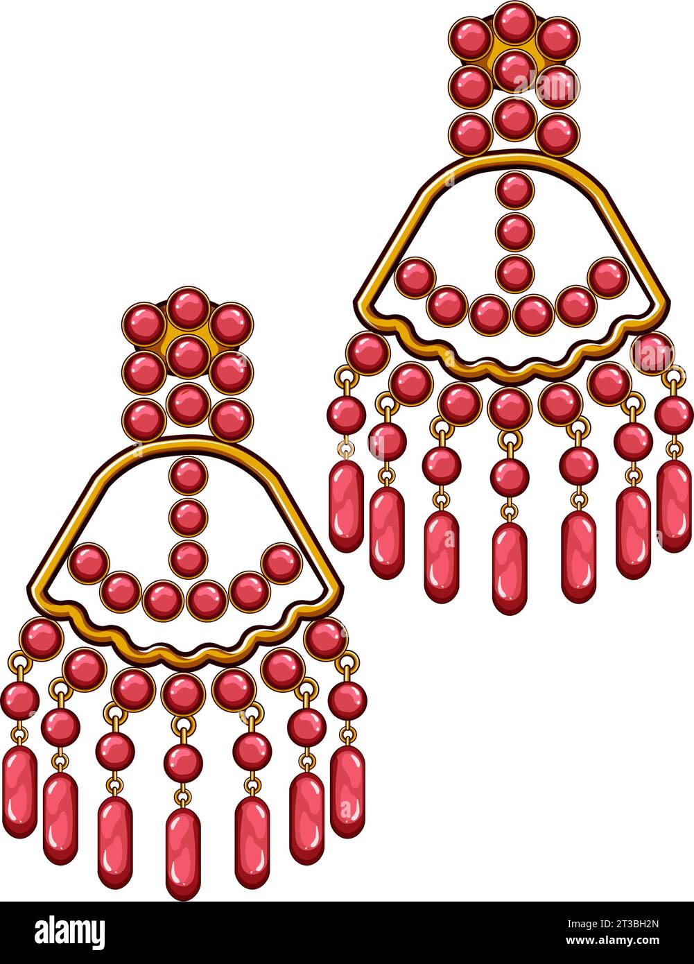 beautiful boho earrings cartoon vector illustration Stock Vector Image ...