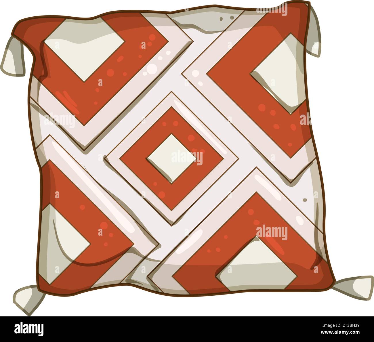 Interior Boho Pillow Cartoon Vector Illustration Stock Vector Image