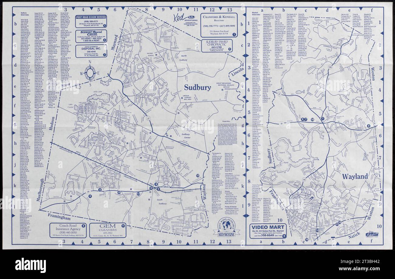 Map of Sudbury & Wayland Stock Photo - Alamy