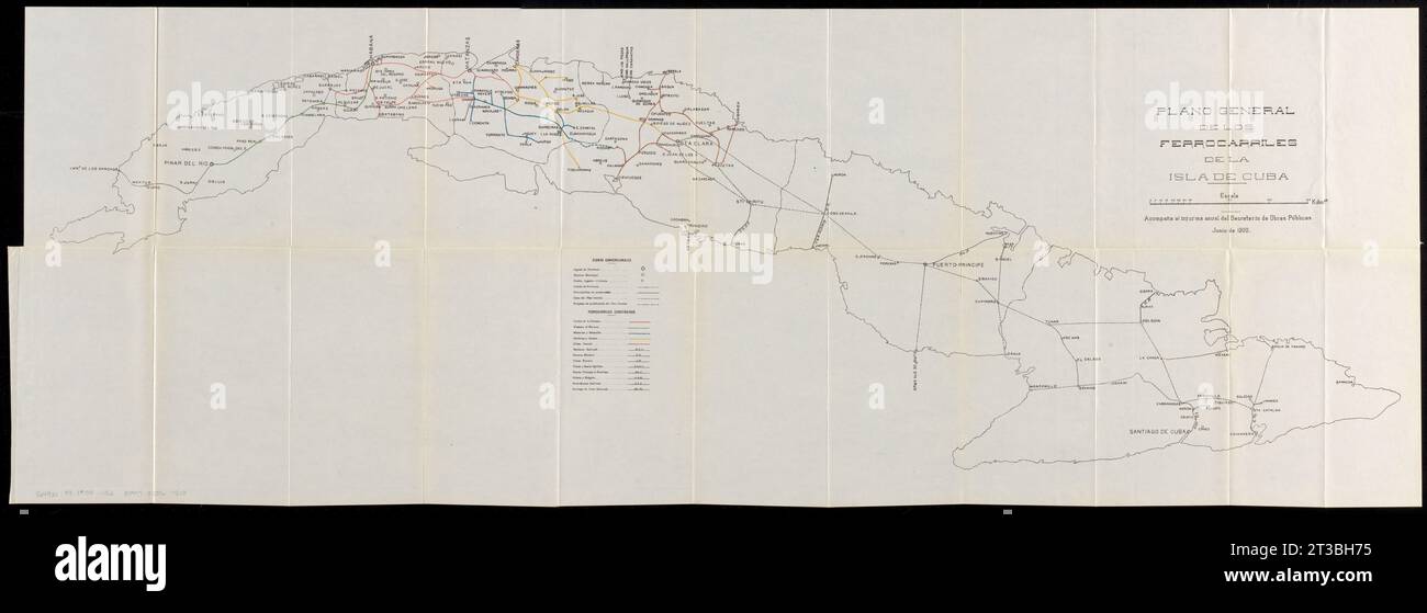 Plano general de los ferrocarriles de la Isla de Cuba Stock Photo - Alamy