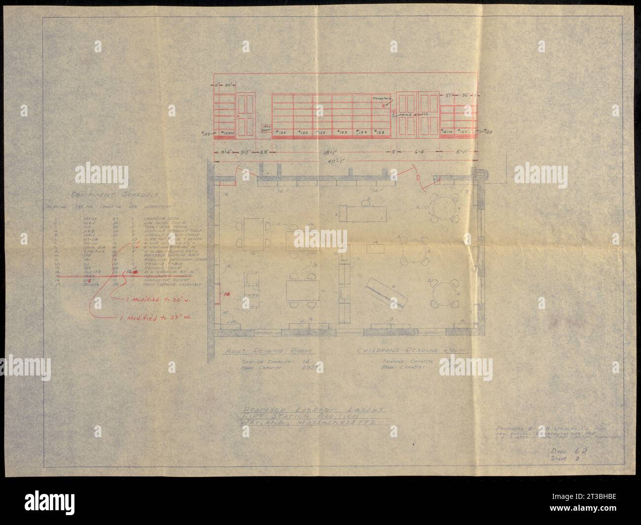 Proposed library layout fire station addition, Wayland Massachusetts ...