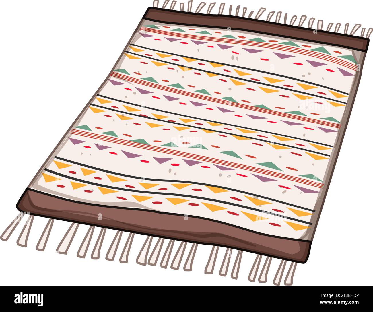 distressed boho rug cartoon vector illustration Stock Vector Image ...
