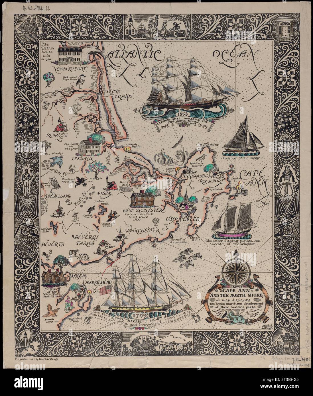 Cape Ann and the North Shore : a map displaying the hardy maritime ...