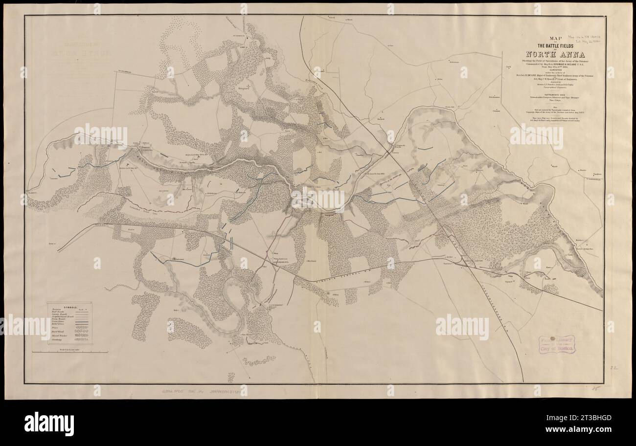 Map of the battle fields of North Anna : showing the field of ...