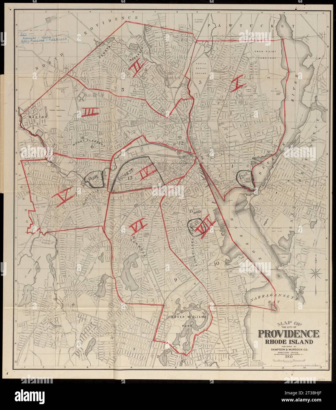 Map of the city of Providence, Rhode Island Stock Photo - Alamy